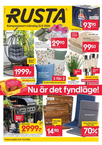 RUSTA • Reklamblad • Butiker • Öppettider