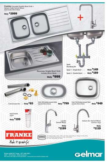 DOUBLE BOWL SINK price - GELMAR • Today's offer from specials