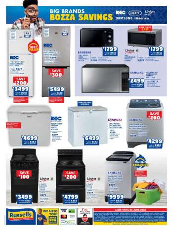 WASHING MACHINE price - RUSSELLS • Today's offer from specials