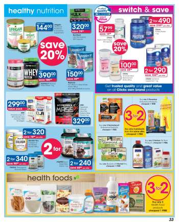 WHEY PROTEIN price - CLICKS • Today's offer from specials