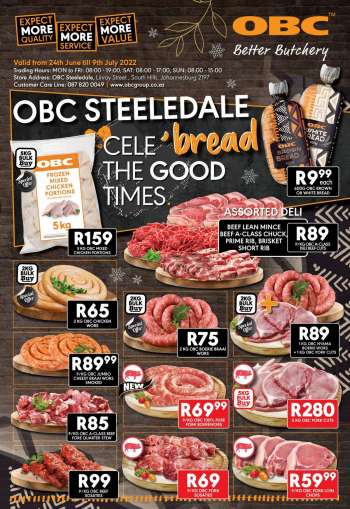 OBC Specials • Monday 15 Aug to Saturday 3 Sept 2022