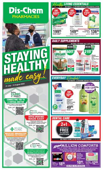 DIS-CHEM Specials • Thursday 18 Aug to Sunday 11 Sept 2022