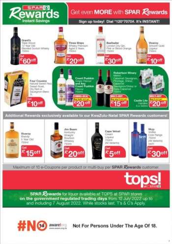 BOURBON WHISKEY deals - TOPS AT SPAR • Today's offer from specials