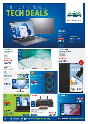 INCREDIBLE CONNECTION Specials • Monday 8 Aug to Friday 30 Sept 2022