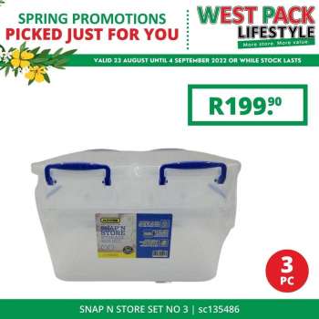 WEST PACK LIFESTYLE Specials • Tuesday 6 Sept to Wednesday 12 Oct 2022
