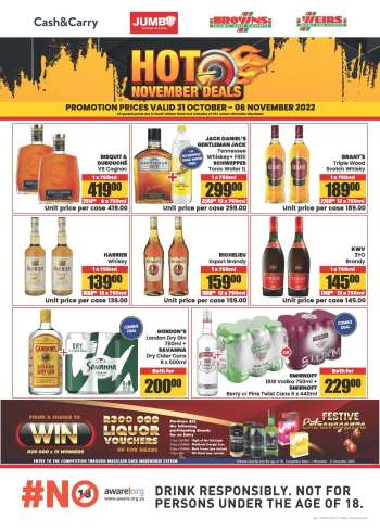 JUMBO CASH & CARRY Specials • Monday 14 Nov to Tuesday 22 Nov 2022